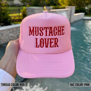 Embroidered Mustache Lover Trucker Hat, Mustache Lover Caps, Mustache ...