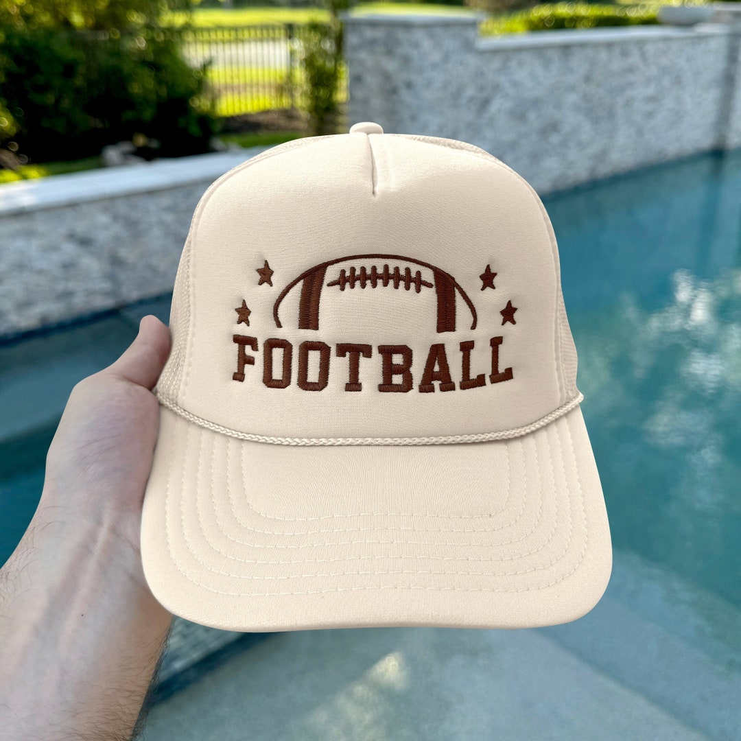 Embroidered Football Hat, Football Trucker Hat, Football Embroidery ...
