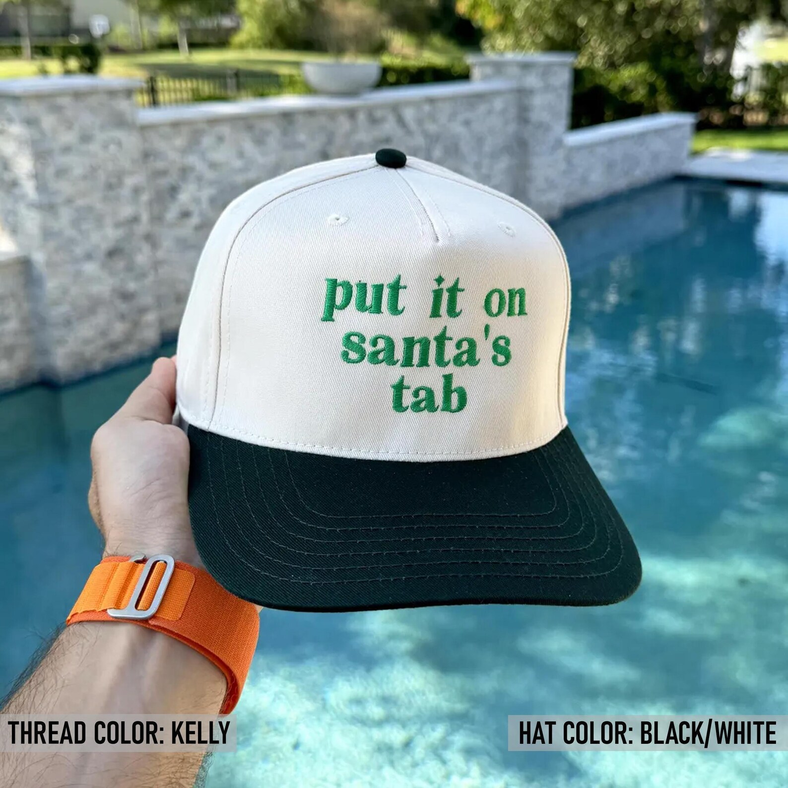Embroidered Put It on Santa's Tab Hat, Holiday Hat Embroidery, Put It ...