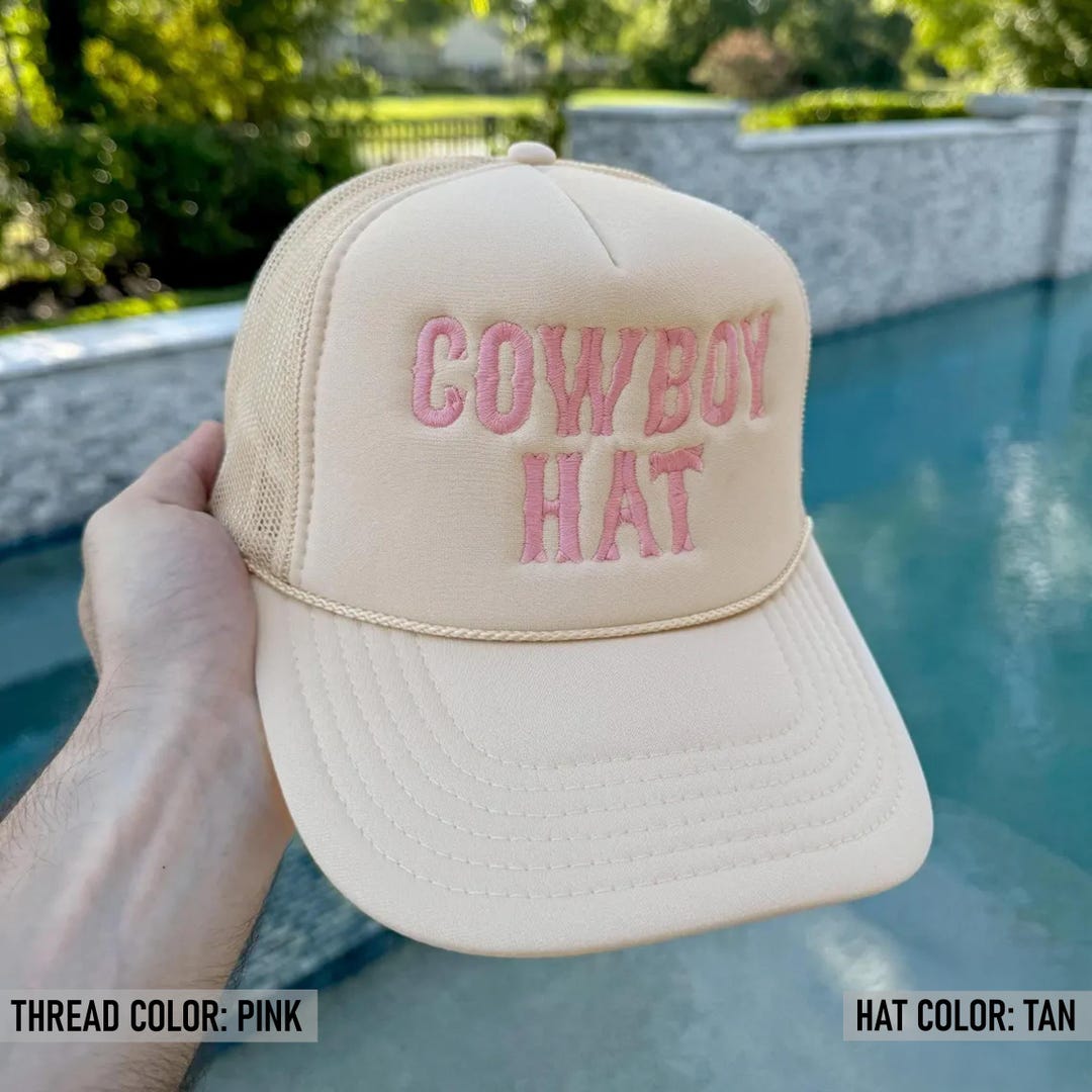 Cowboy Hat Embroidered, Embroidery Trucker Cowboy Hat, Cowboy Hat - Etsy