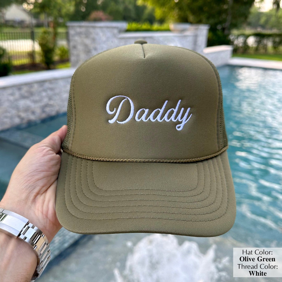 Embroidered Daddy Trucker Hat, Daddy Embroidery Hat, Daddy Caps - Etsy