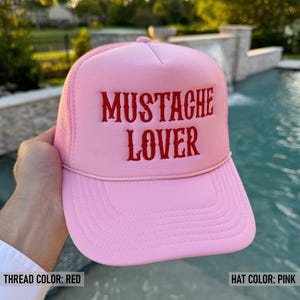 Embroidered Mustache Lover Trucker Hat, Mustache Lover Caps, Mustache ...