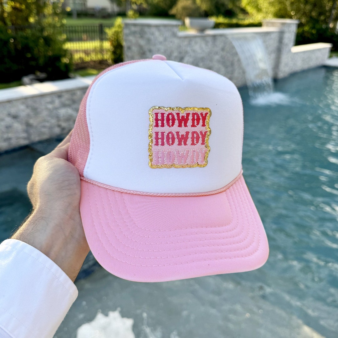Pink Howdy Hat, Western Trucker Hat, Cowgirl Embroidered Hat Patch ...