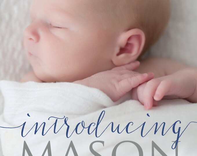 NAME BIRTH ANNOUNCEMENT Photo Baby Announcement Baby Girl Announcement ...
