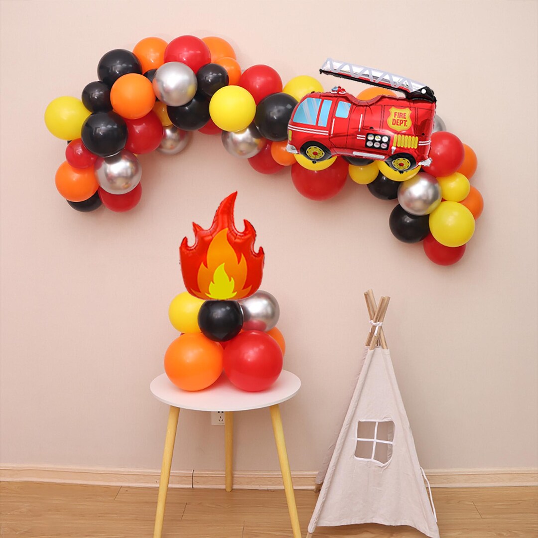 Balloon Garland Arch Kit,102 Pcs Red Yellow Black Balloons With Fire ...