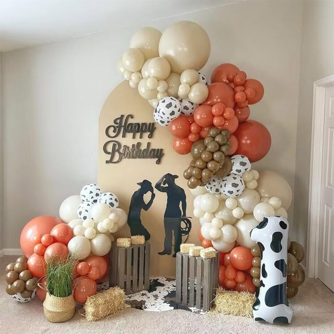 Cowboy Balloons Arch Kit,155pcs Farm Theme Balloons Set for Baby Shower ...