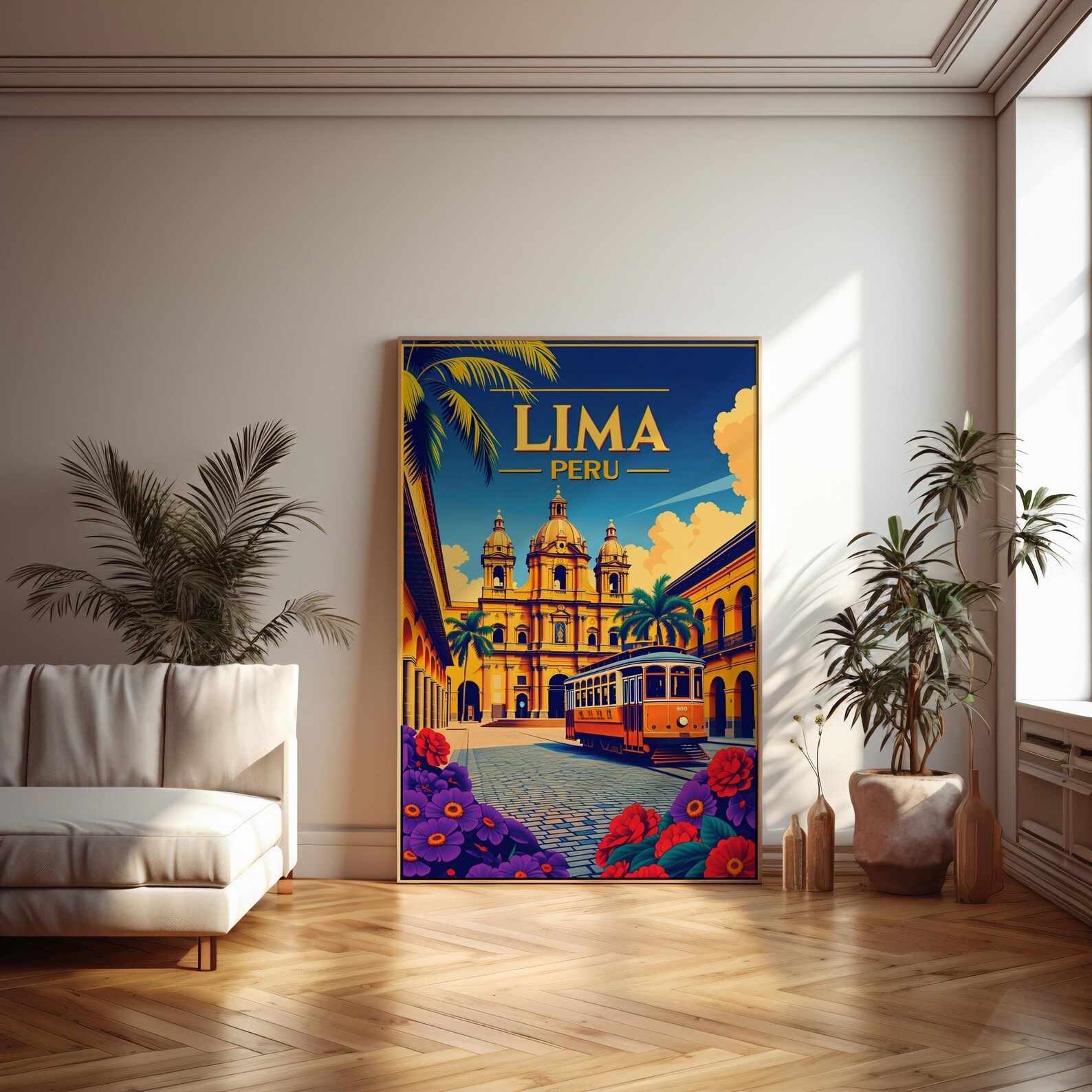 Vintage Lima, Peru Travel Poster - Mid-century Style Wall Art - Etsy