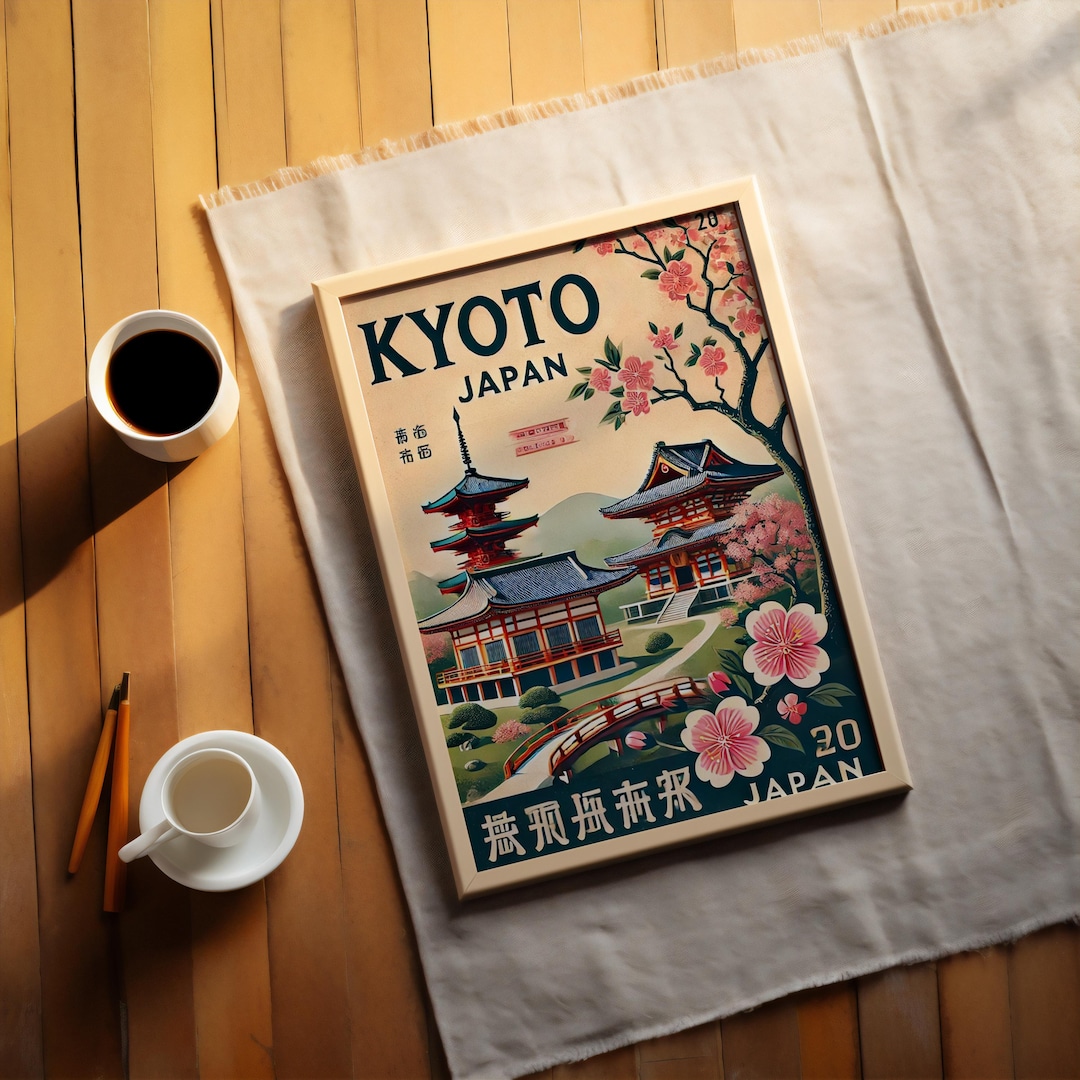 Retro Kyoto Japan Travel Print Vintage Japan Wall Art Nostalgic ...