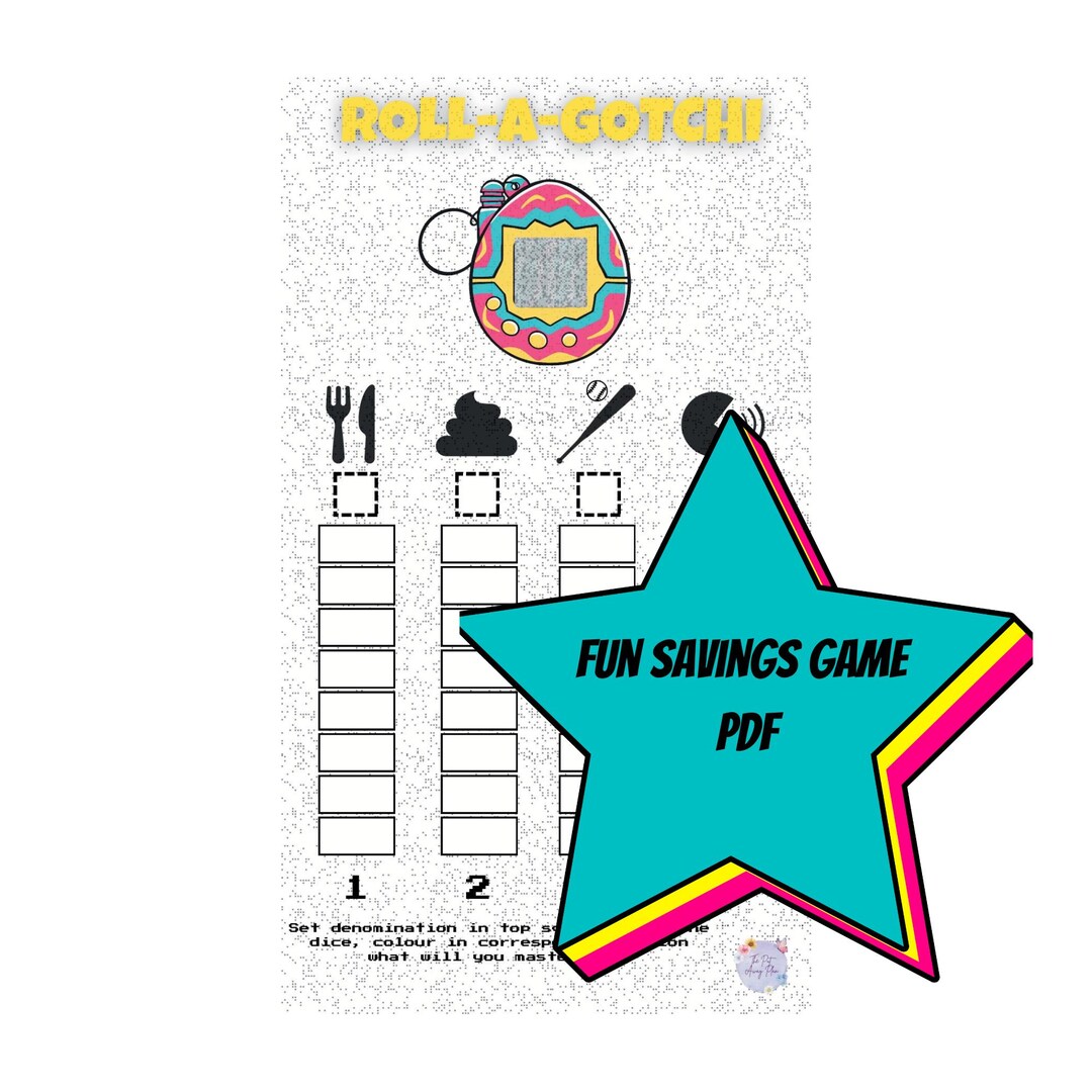 Roll-a-gotchi | Fun Printable Cash Stuffing Game PDF - Etsy