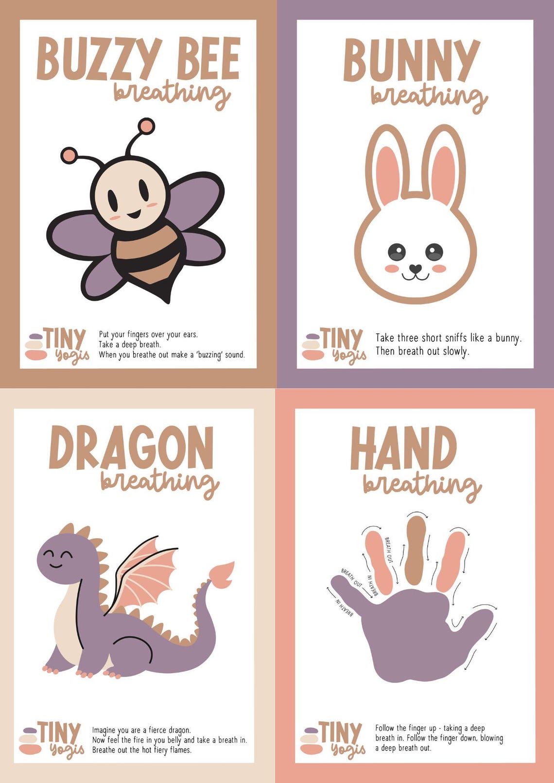 Mindfulness Breathing Cards for Kids, Finger Tracing Cards,calming ...