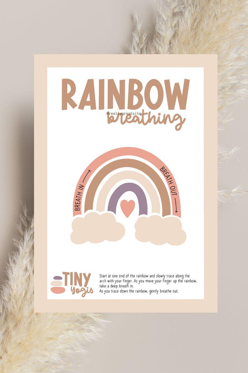 Mindfulness Breathing Cards for Kids, Finger Tracing Cards,calming ...