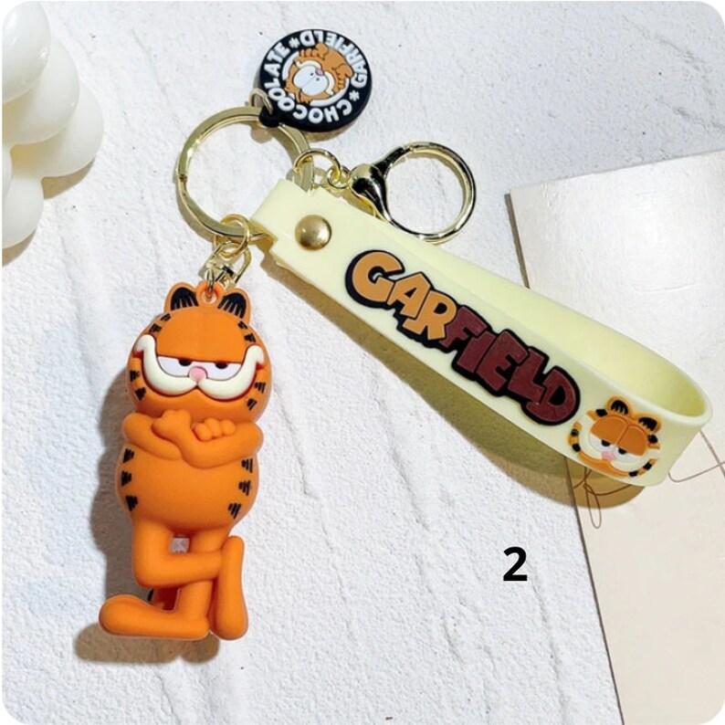 Key Ring Inspired by the Character of GARFIELD, Cult Cartoon, Gift to ...