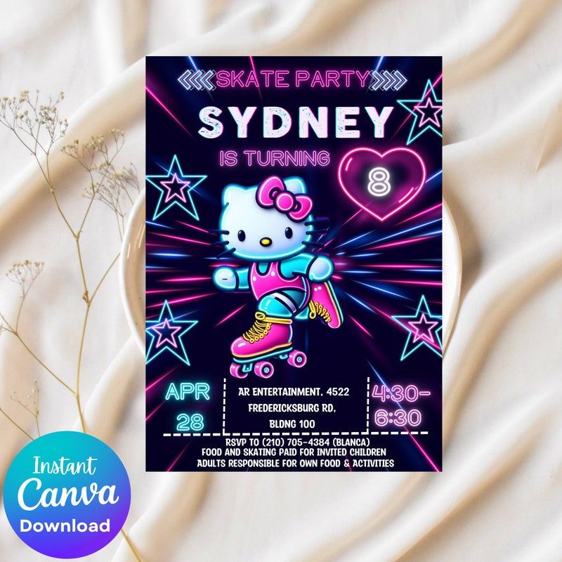 Neon Invitation - Etsy