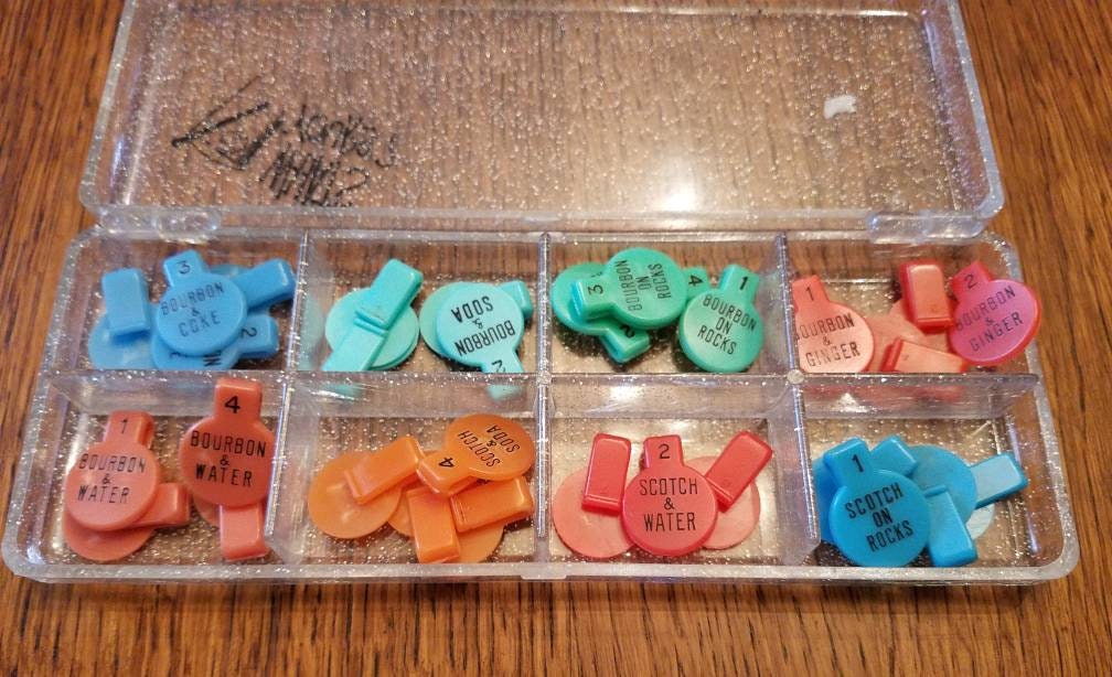 Vintage Drink Glass Tabs for Your Cocktail Party - Etsy UK