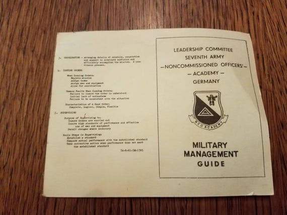 Vintage US Army Military Management Card 1960s Era - Etsy