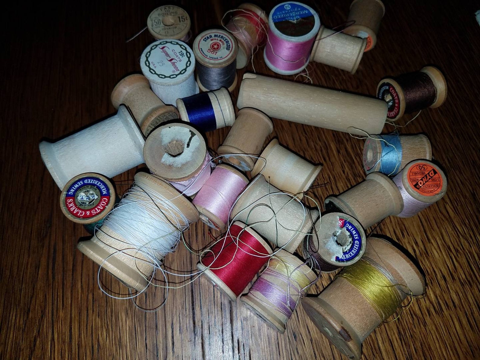 Vintage Cool Wooden Spool Assortment - Etsy