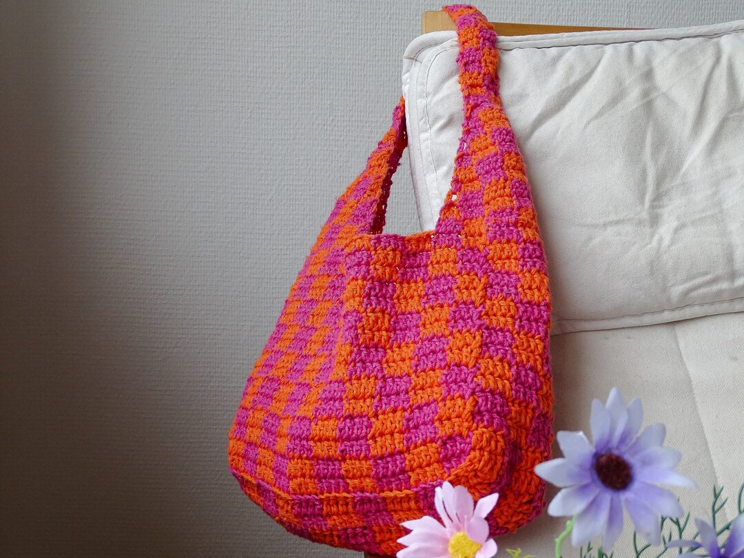 Checkerboard Crochet Bag PATTERN - Etsy