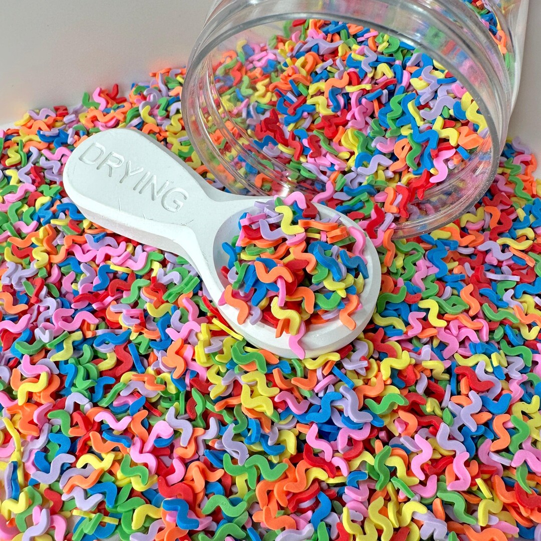 FAKE 5MM Squiggle Streamer Polymer Clay Sprinkle Mix NOT EDIBLE D26-05 ...