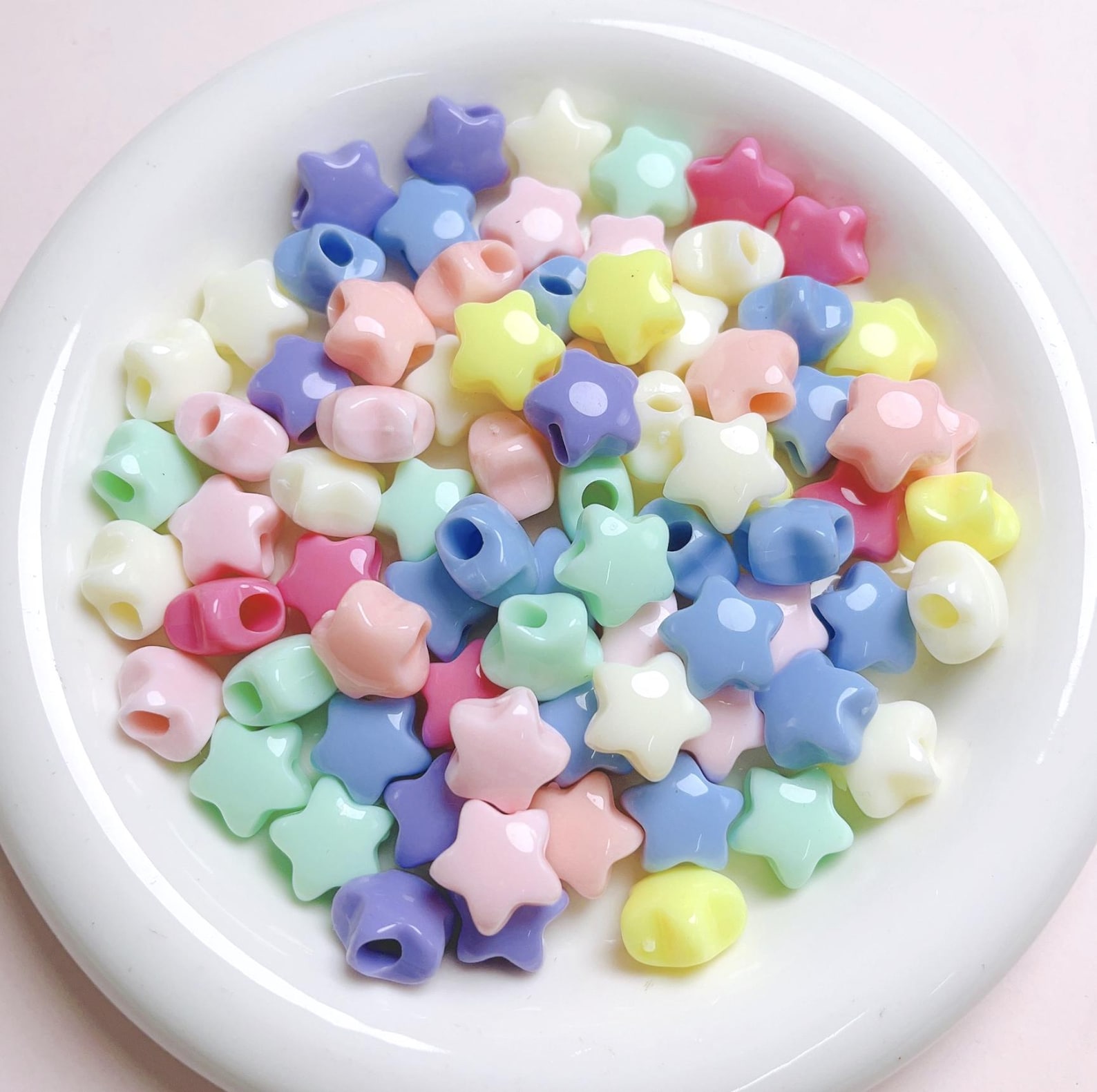 BULK 14MM Pastel Puffy Star Acrylic Spacer Beads - Etsy