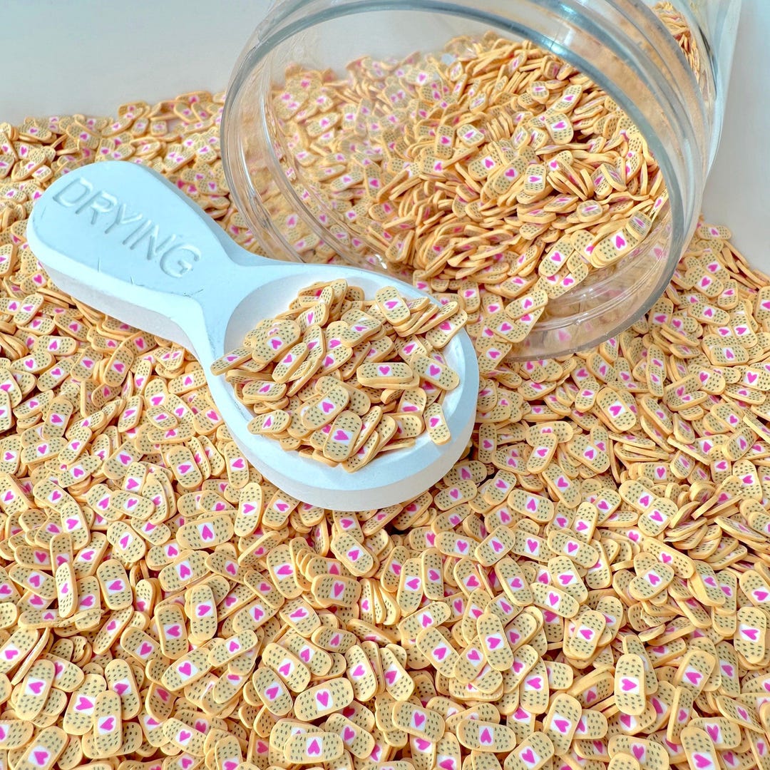 FAKE 5MM/10MM Heart Bandaid, Medical Polymer Clay Sprinkle (NOT EDIBLE ...