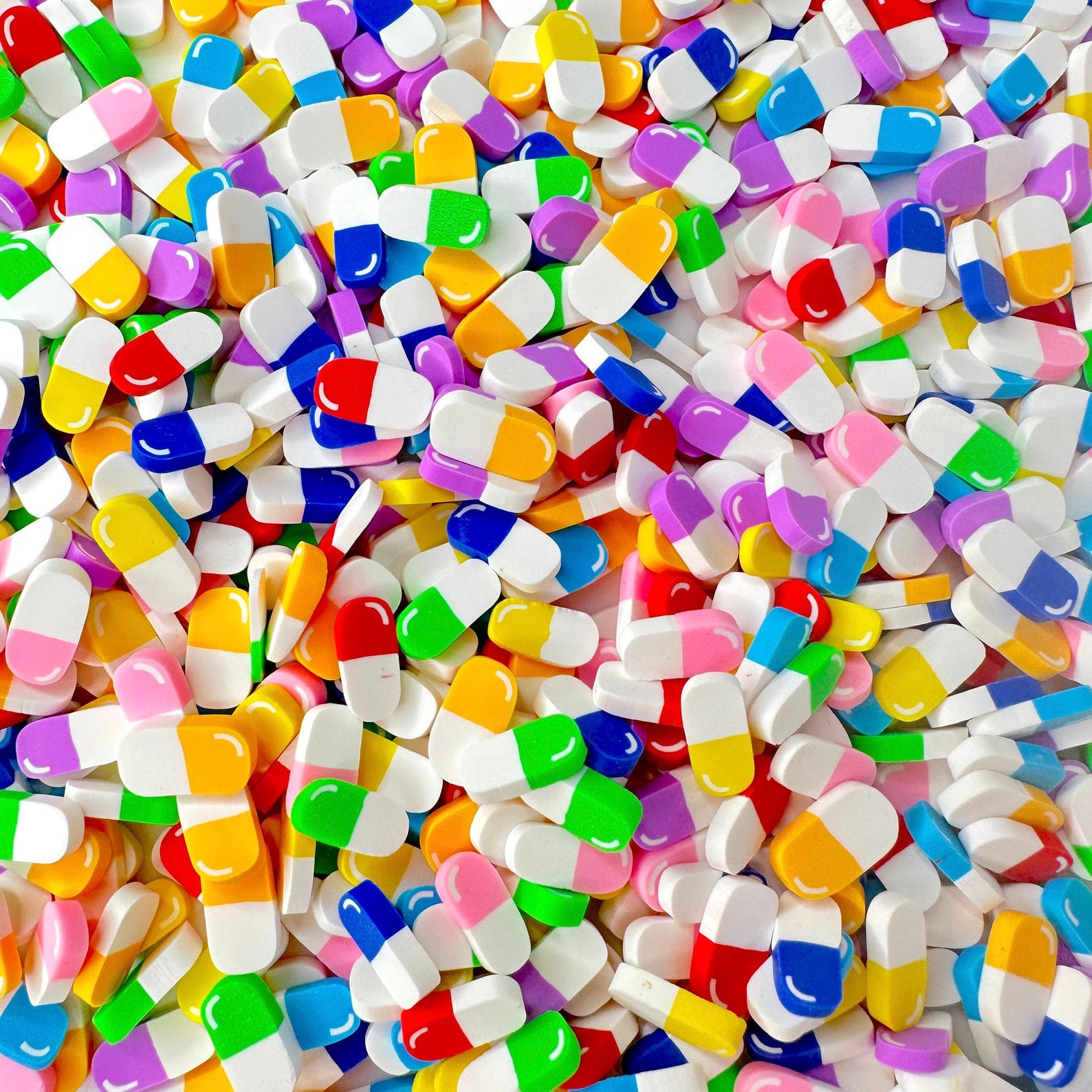 FAKE Mixed Color Pills, Medical Polymer Clay Sprinkle (NOT EDIBLE, 5MM ...