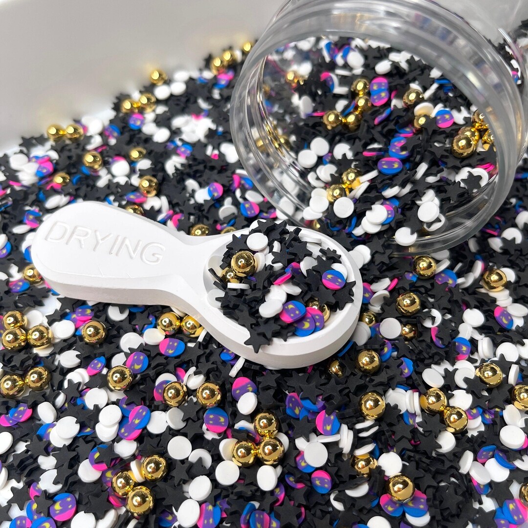 FAKE Black and White Night Sky Polymer Clay Sprinkle Mix (NOT EDIBLE ...
