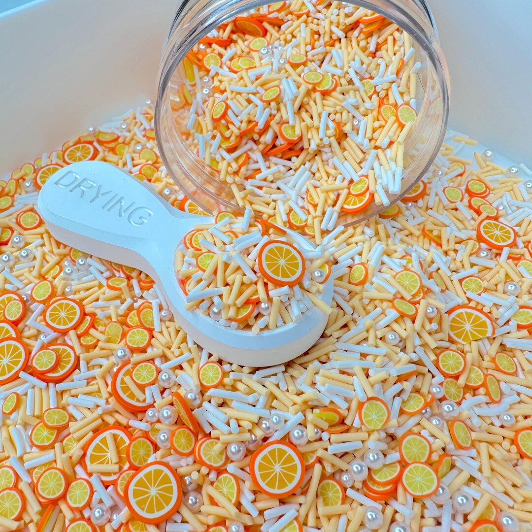 FAKE Orange Citrus Slice, Fruit Themed Polymer Clay Sprinkle Mix (NOT ...