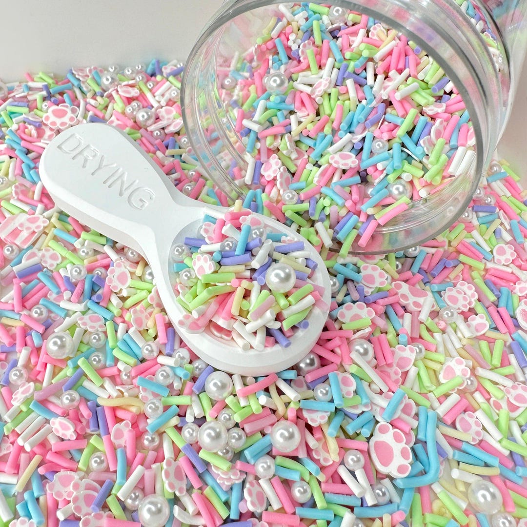 FAKE Pastel Pink Paw Print, Animal Polymer Clay Sprinkle (NOT EDIBLE ...