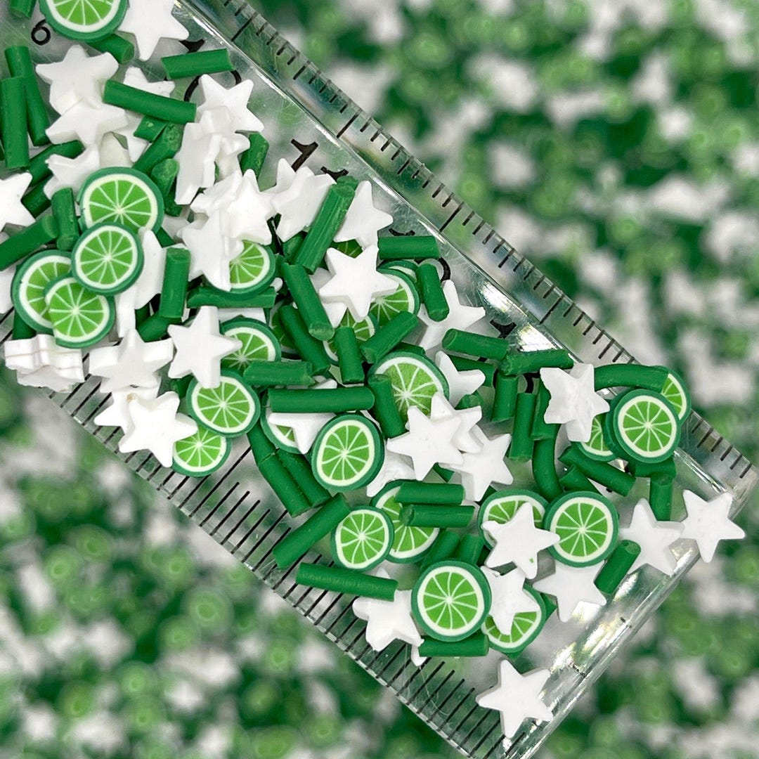 FAKE Lime Fruit Star Polymer Clay Sprinkle Mix (NOT EDIBLE) D10-05 - Etsy