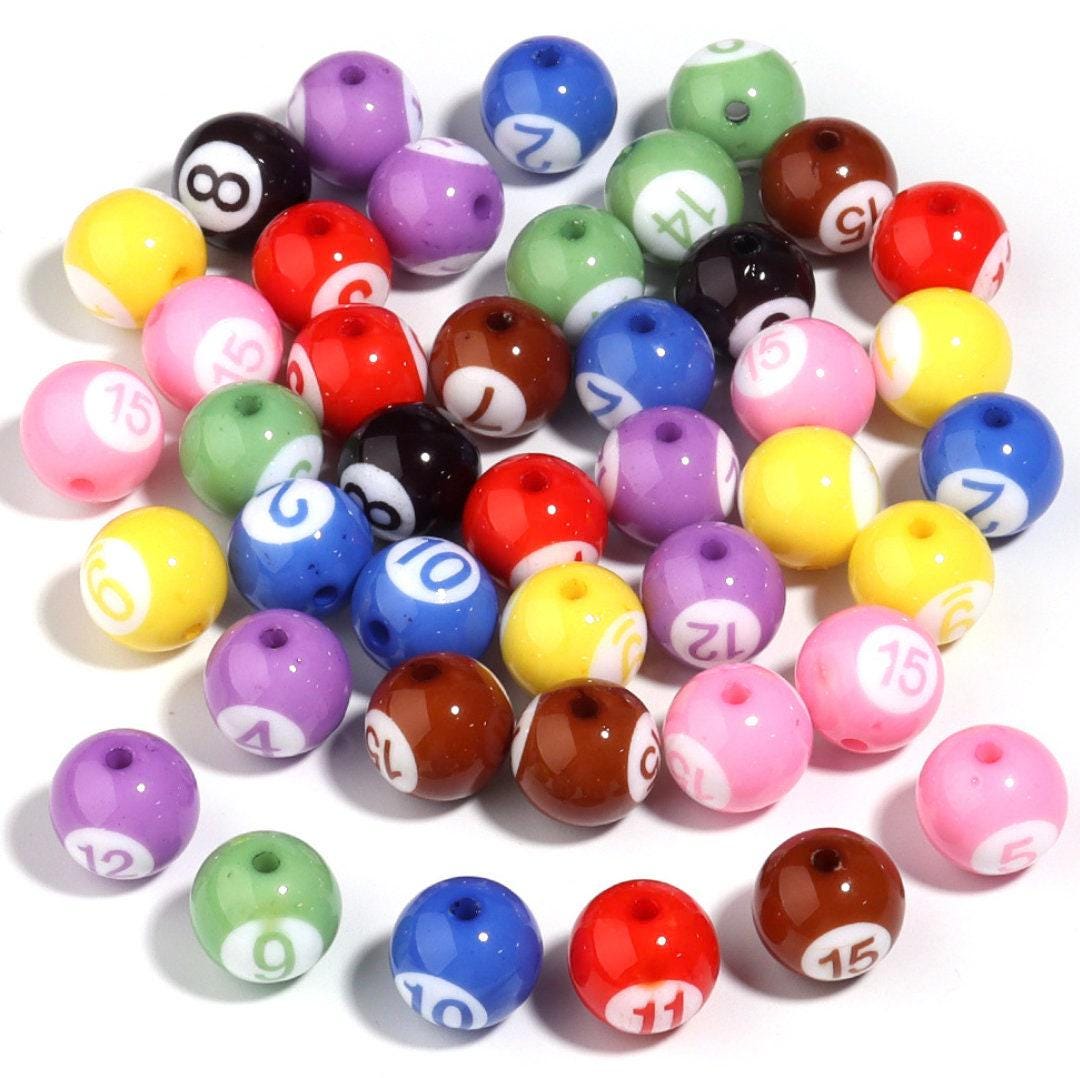 16MM Billiards Pool Balls Acrylic Beads (available in Mixed or ...