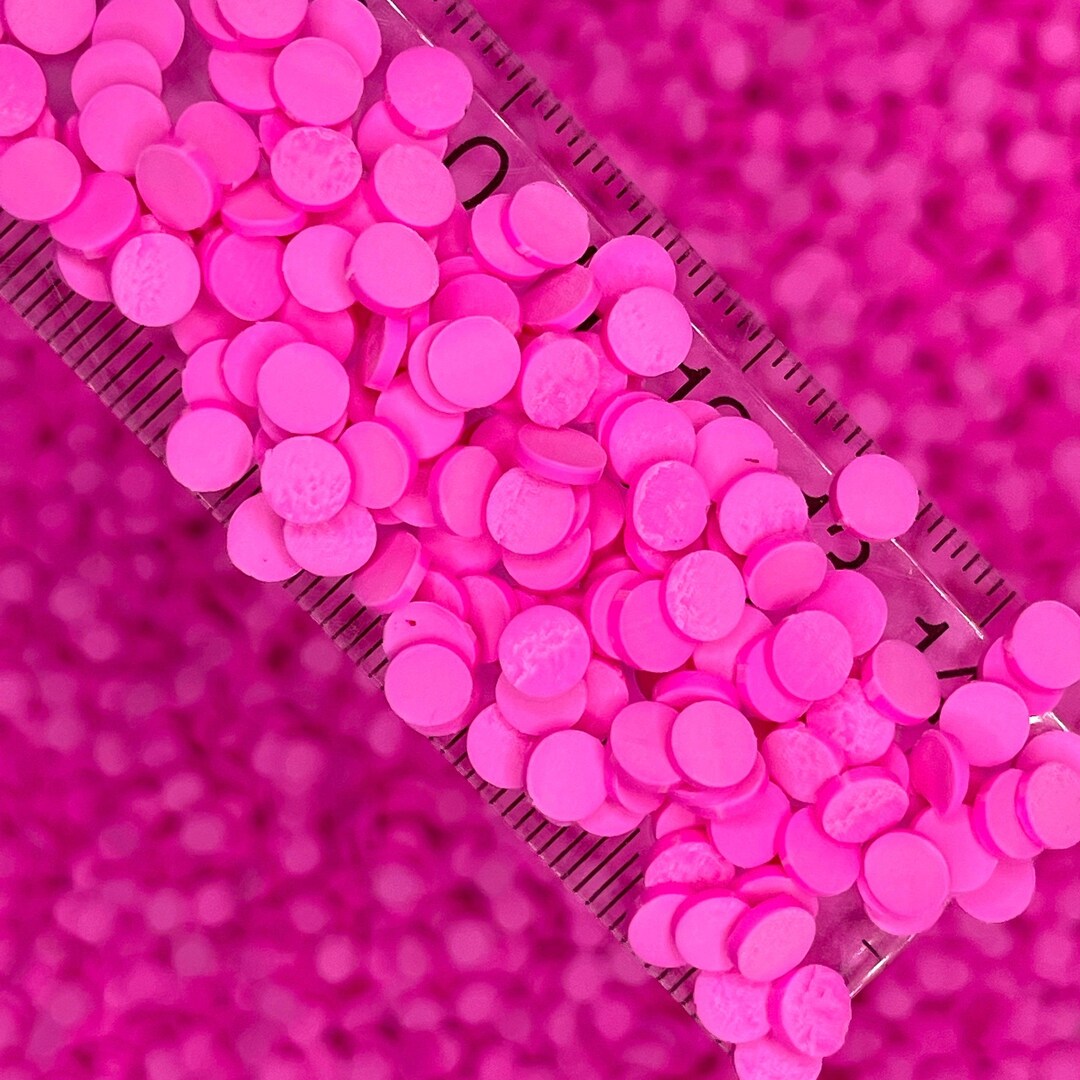 FAKE 5MM Hot Pink Round Circle Disc Polymer Clay Sprinkle (NOT EDIBLE ...