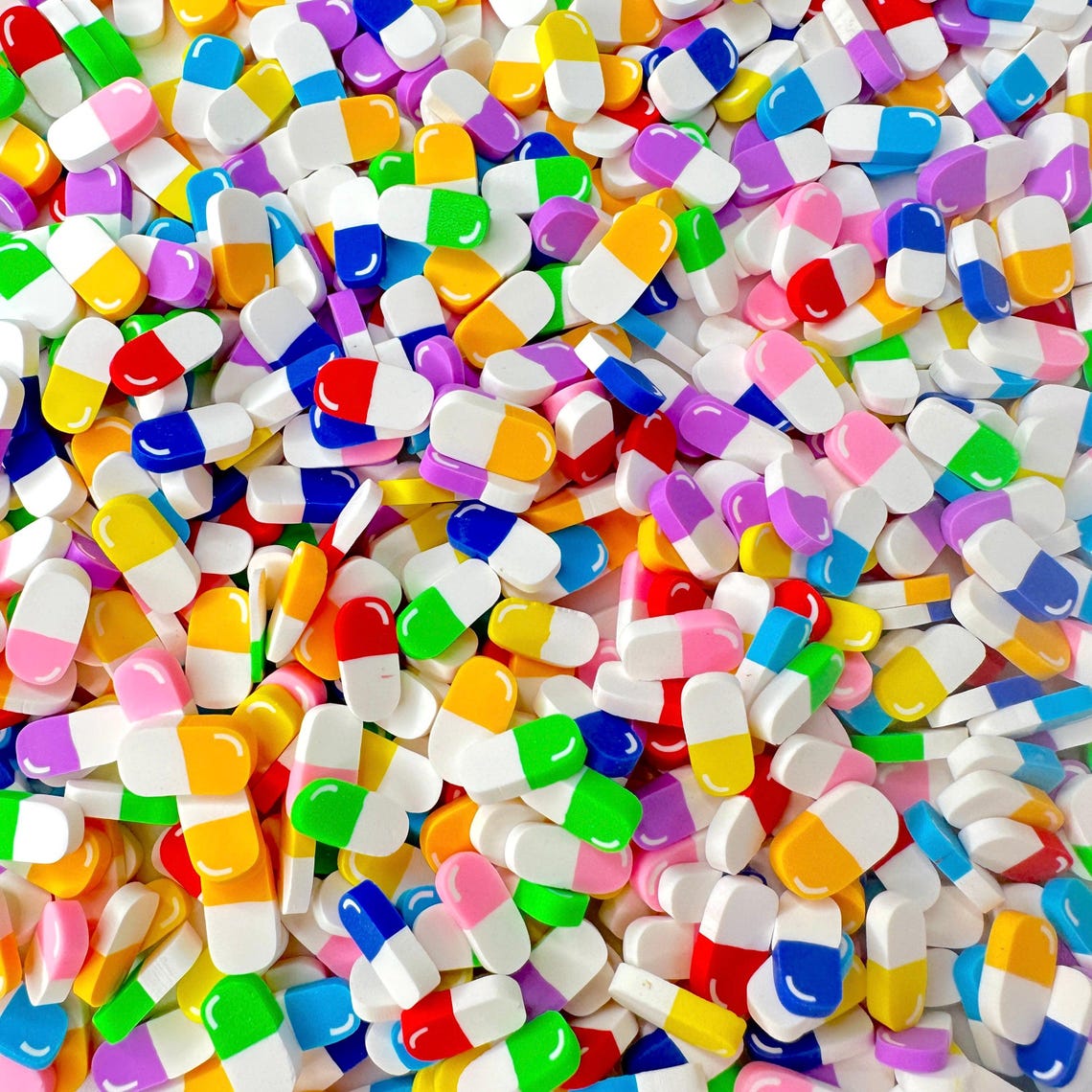 FAKE Mixed Color Pills, Medical Polymer Clay Sprinkle (NOT EDIBLE, 5MM ...
