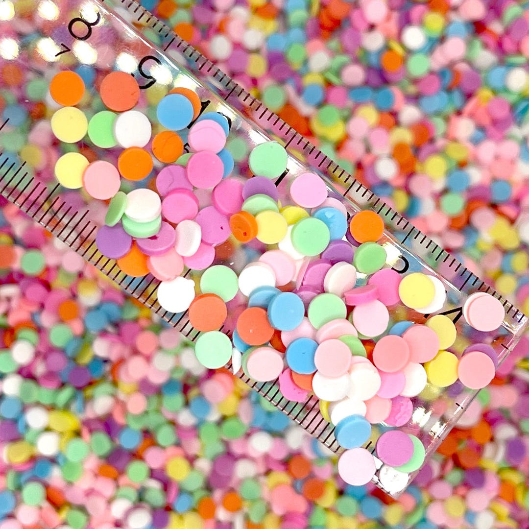 FAKE Light Mixed Color Circle Polymer Clay Sprinkle Mix (NOT EDIBLE ...