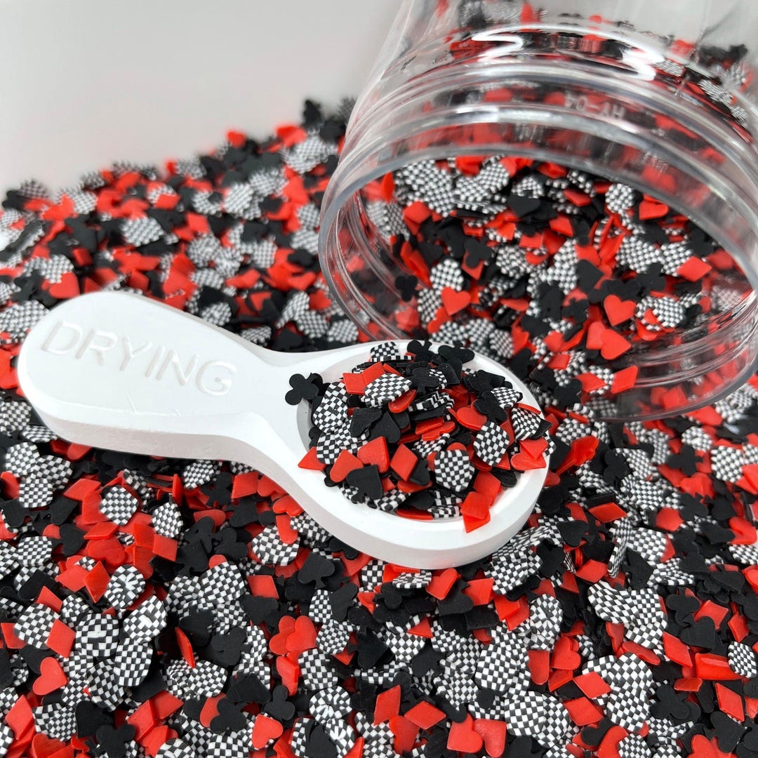 FAKE 5MM Poker Suit and Checkered Piece Polymer Clay Sprinkle (NOT ...