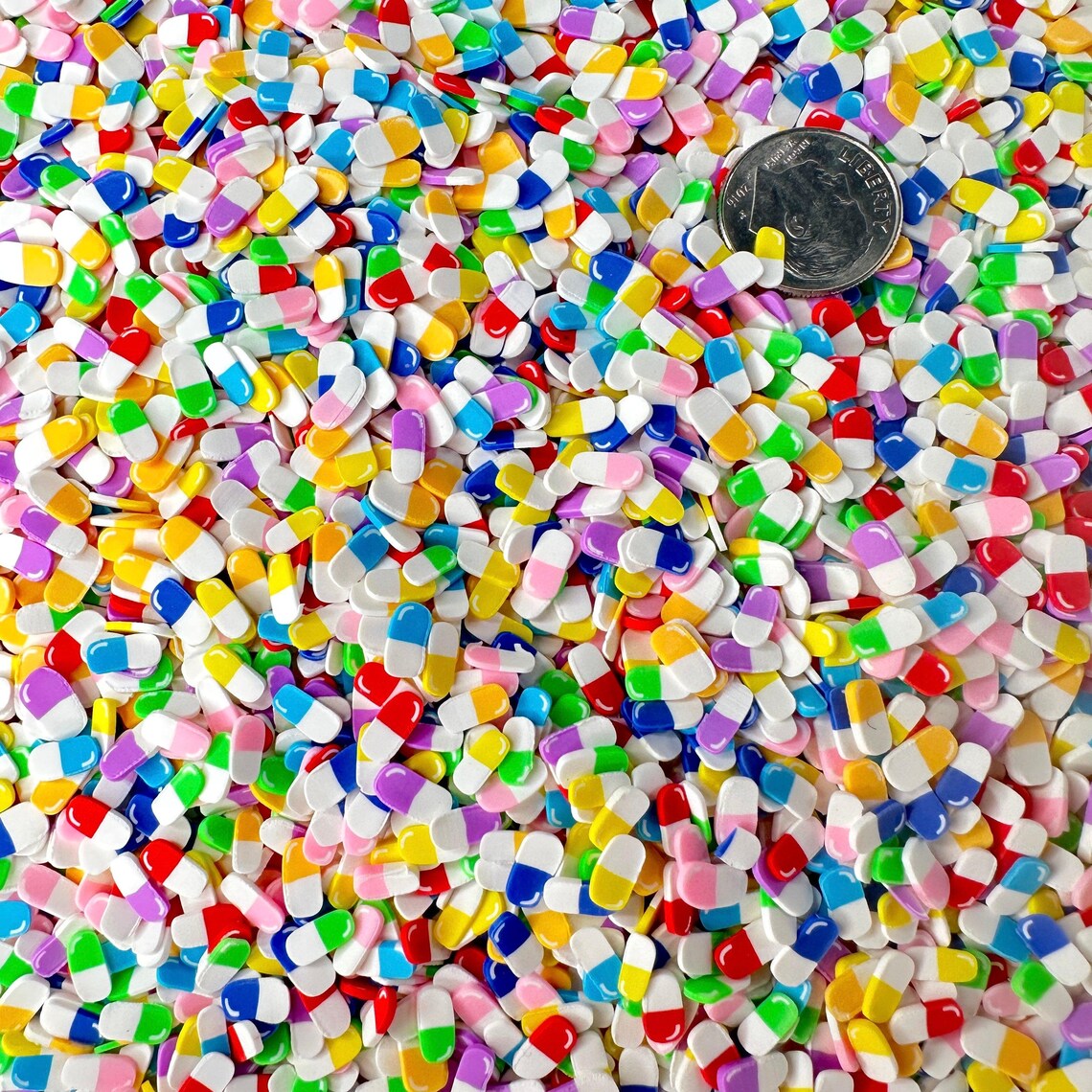 FAKE Mixed Color Pills, Medical Polymer Clay Sprinkle (NOT EDIBLE, 5MM ...