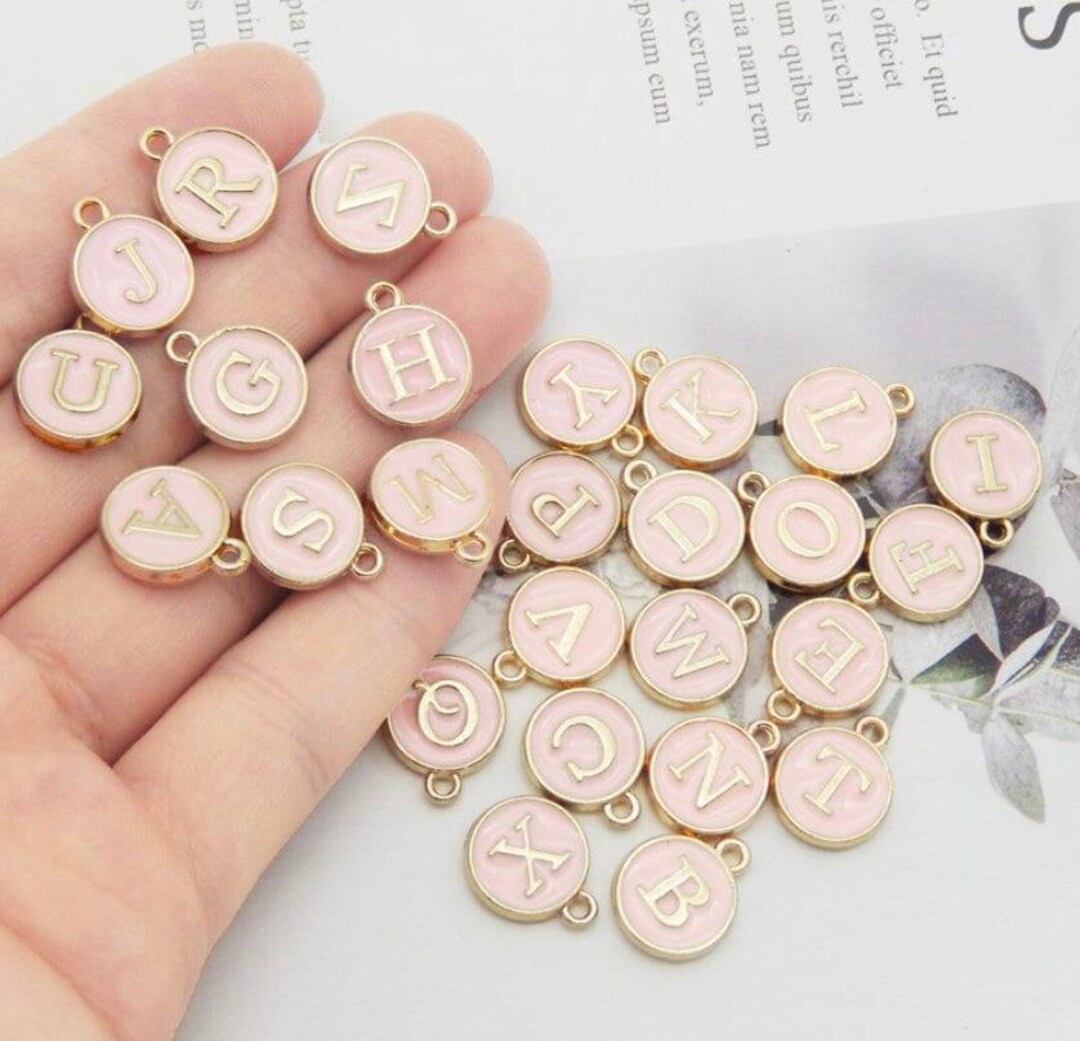 Light Pink Color Oil Drop Metal Letters 12mm X 14mm - Etsy