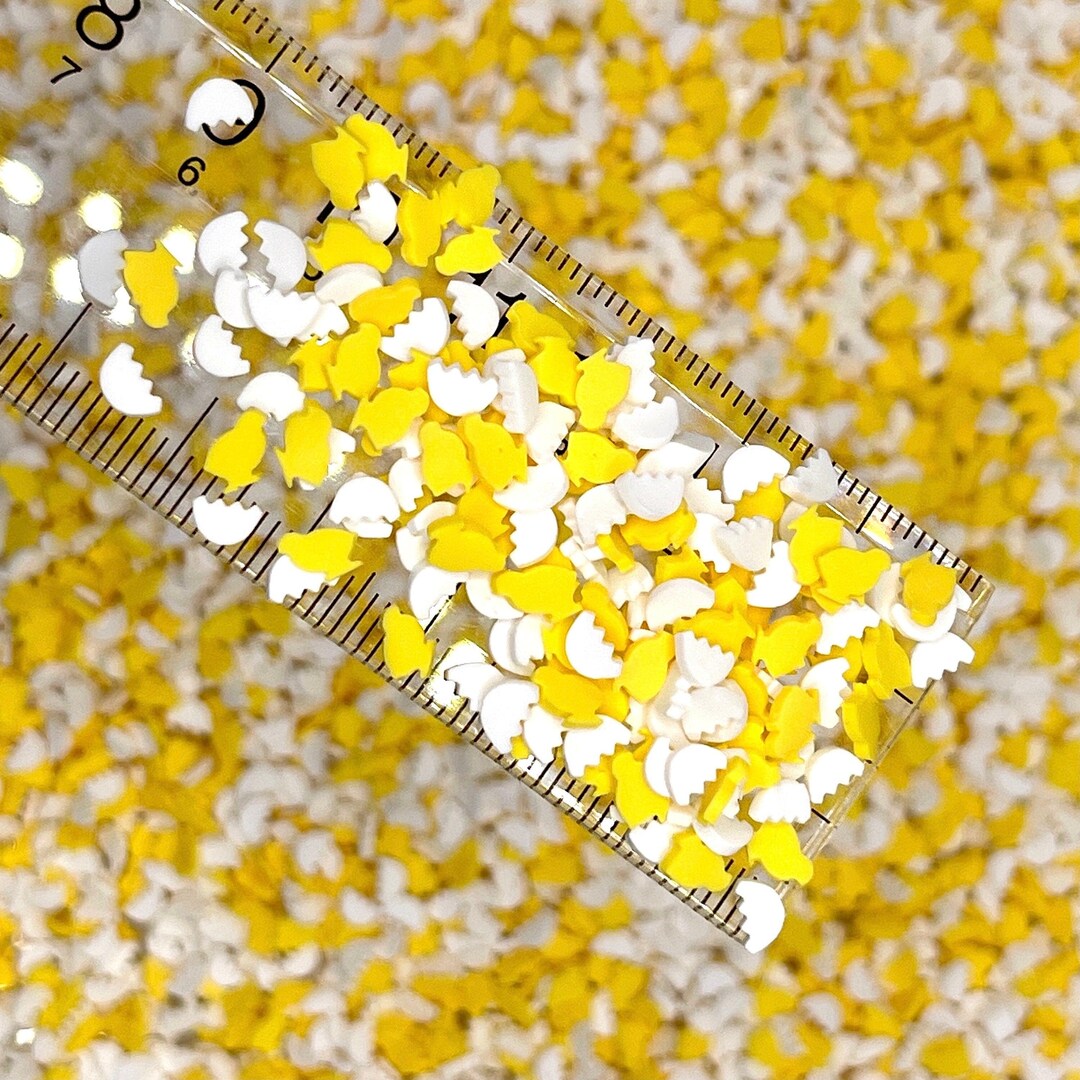 FAKE Broken Egg Shell, Yellow Chick Polymer Clay Sprinkle (NOT EDIBLE ...