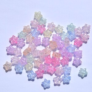BULK 10MM Pastel Sparkle Candy-colored Acrylic Star Bead - Etsy