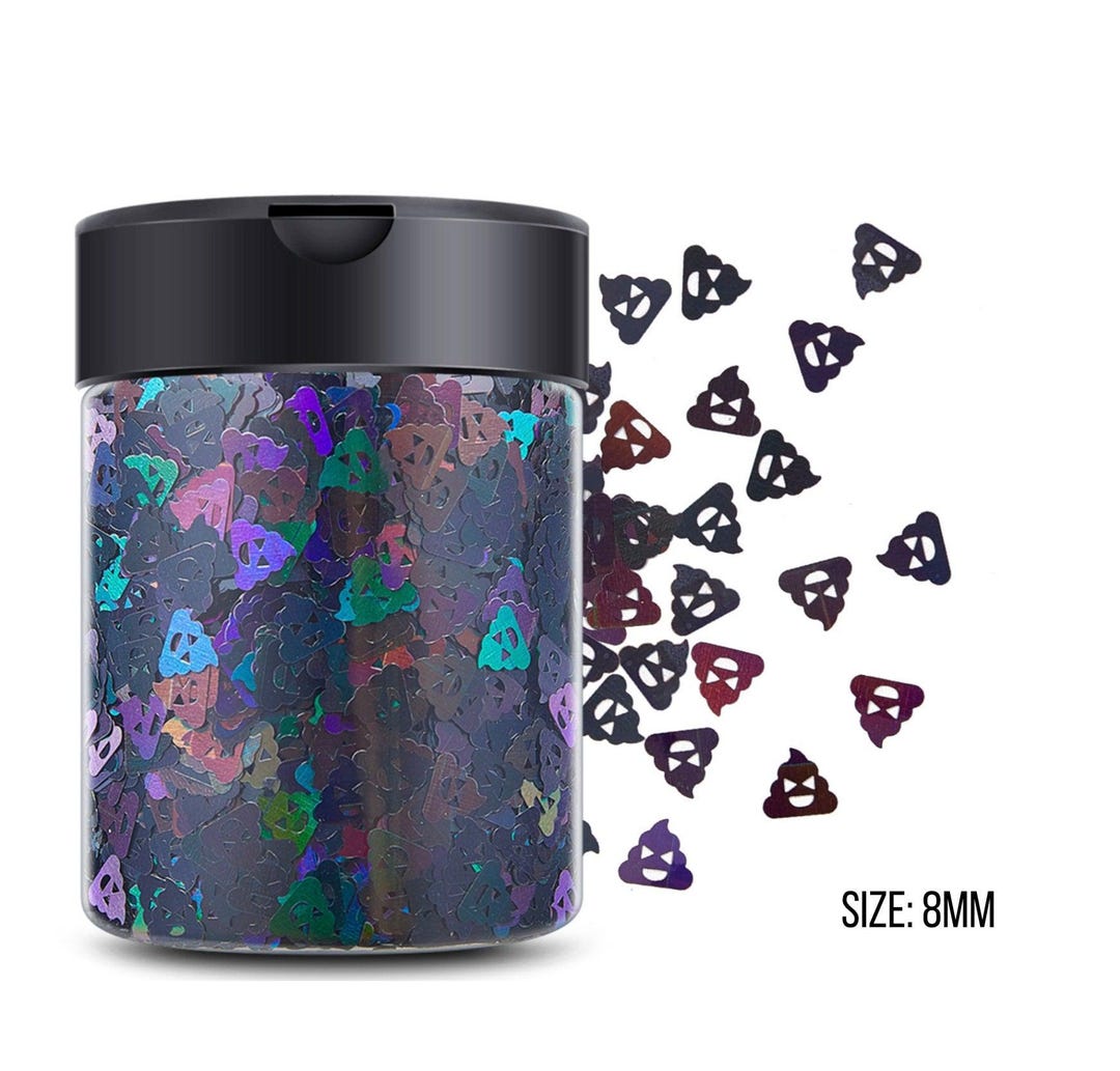 8MM Angry Poop Emoji, Halloween Themed Glitter Confetti Pieces (5G BAG ...