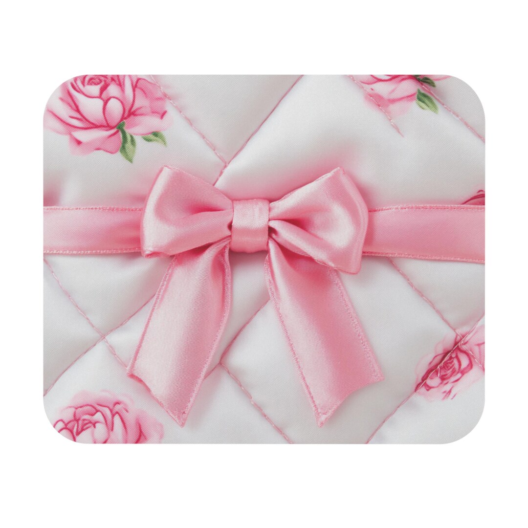 Quilted Pink Roses a Large Pink Bow Coquette Mouse Pad rectangle - Etsy