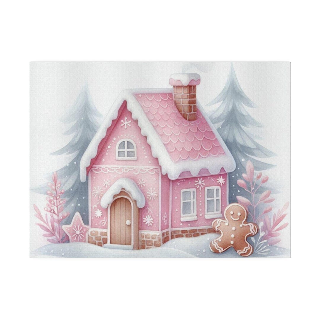 Light Pink Pastel Gingerbread House Gingerbread Man Christmas Home ...