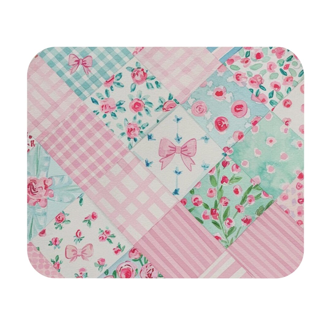 Shabby Coquette Light Pink Light Blue Gingham Bows Patchwork Quilt ...