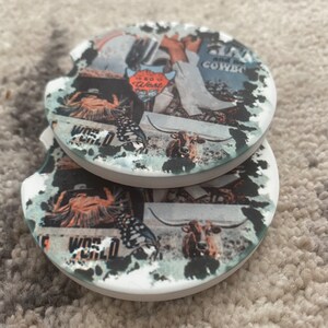 Western Cowgirl Collage Car Coaster Rodeo Car Decor Cute Gift Ranchy - Etsy