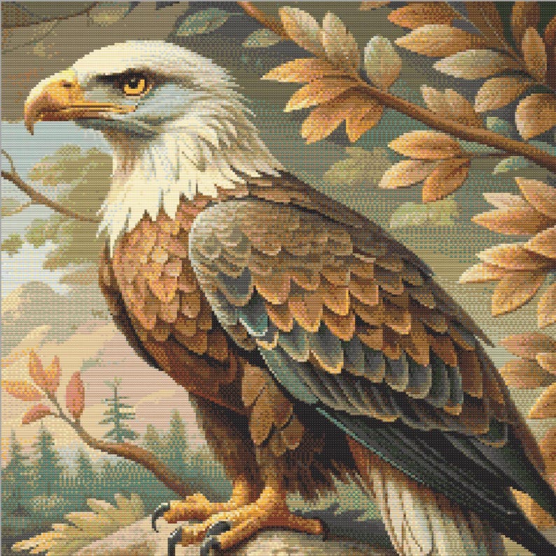 Majestic Bald Eagle Cross Stitch Pattern - Etsy