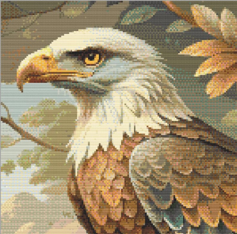 Majestic Bald Eagle Cross Stitch Pattern - Etsy