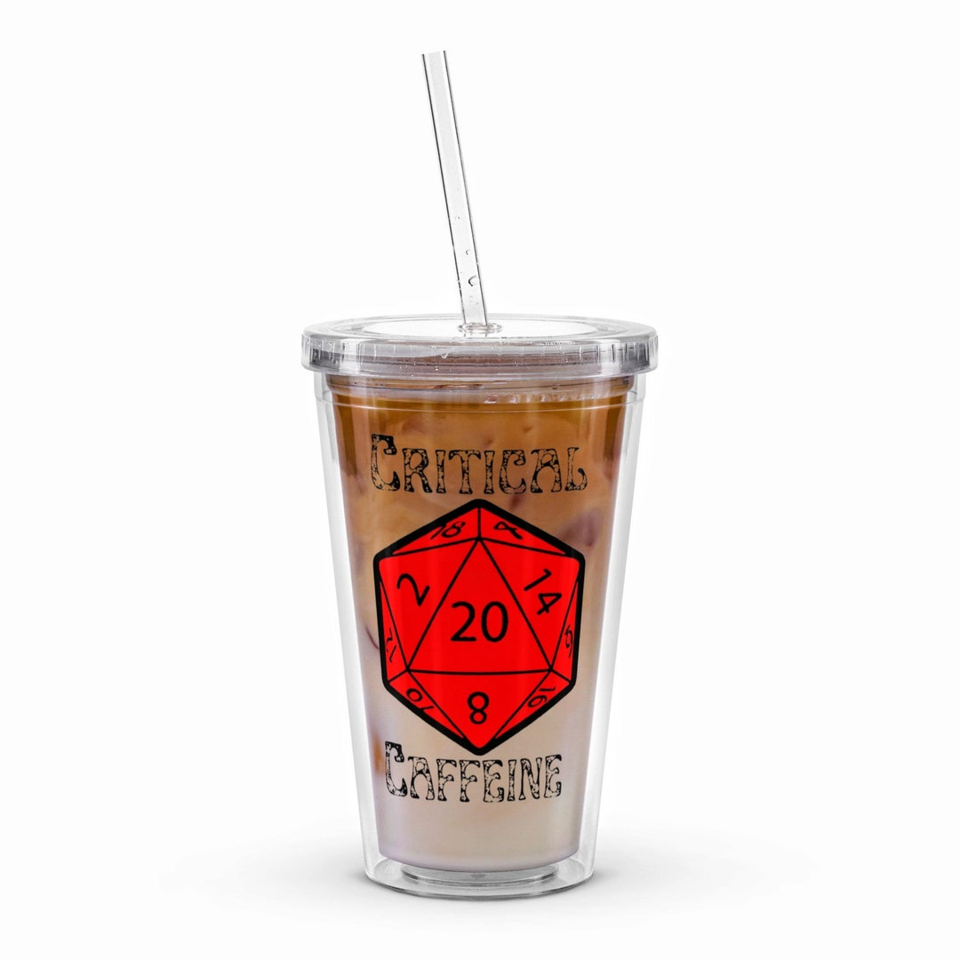 Dungeons and Dragons Tumbler Critical Caffeine 16oz Plastic Cup With ...