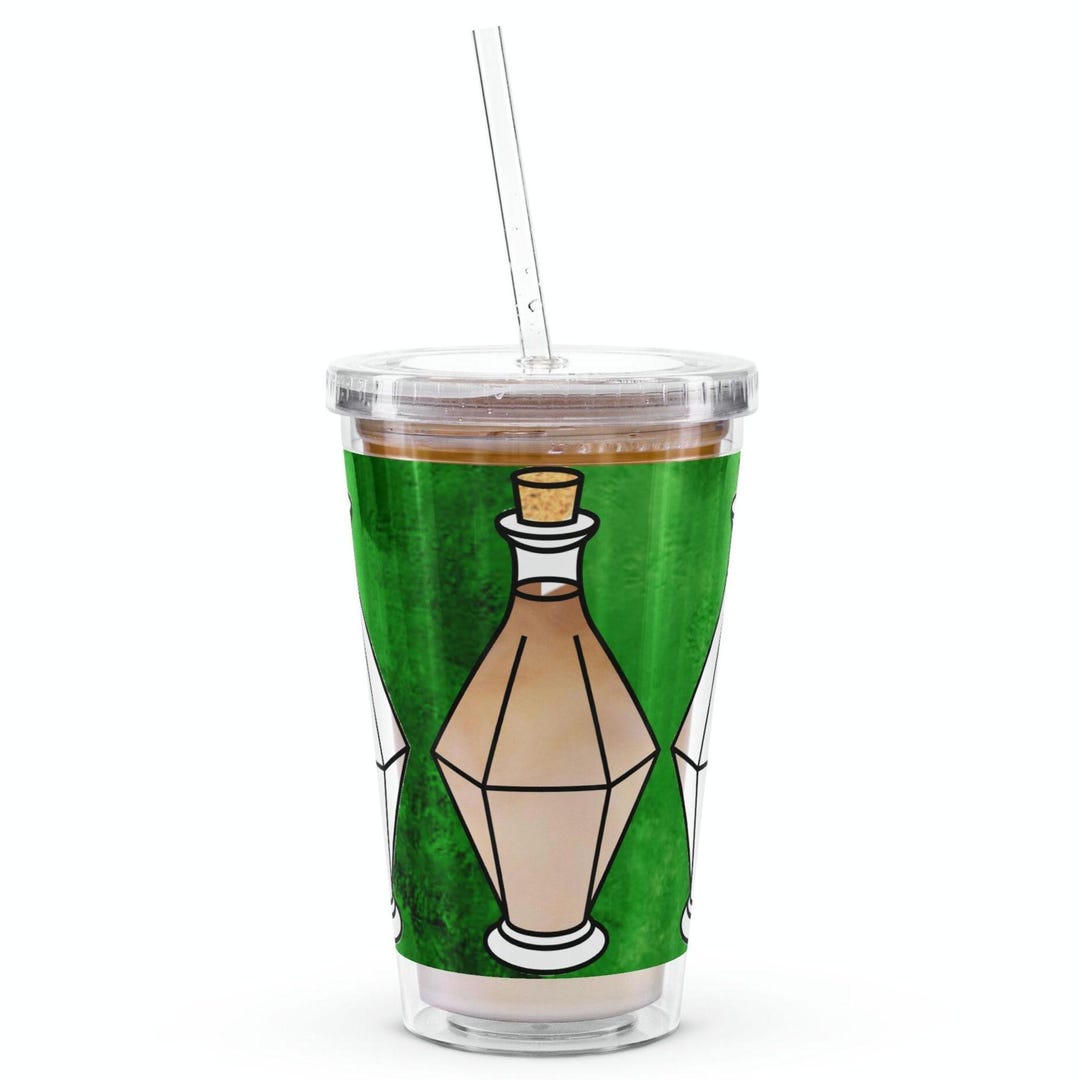 D&D Warlock Potion Bottle Clear Drink Cup 16 Oz Plastic Tumbler Green ...