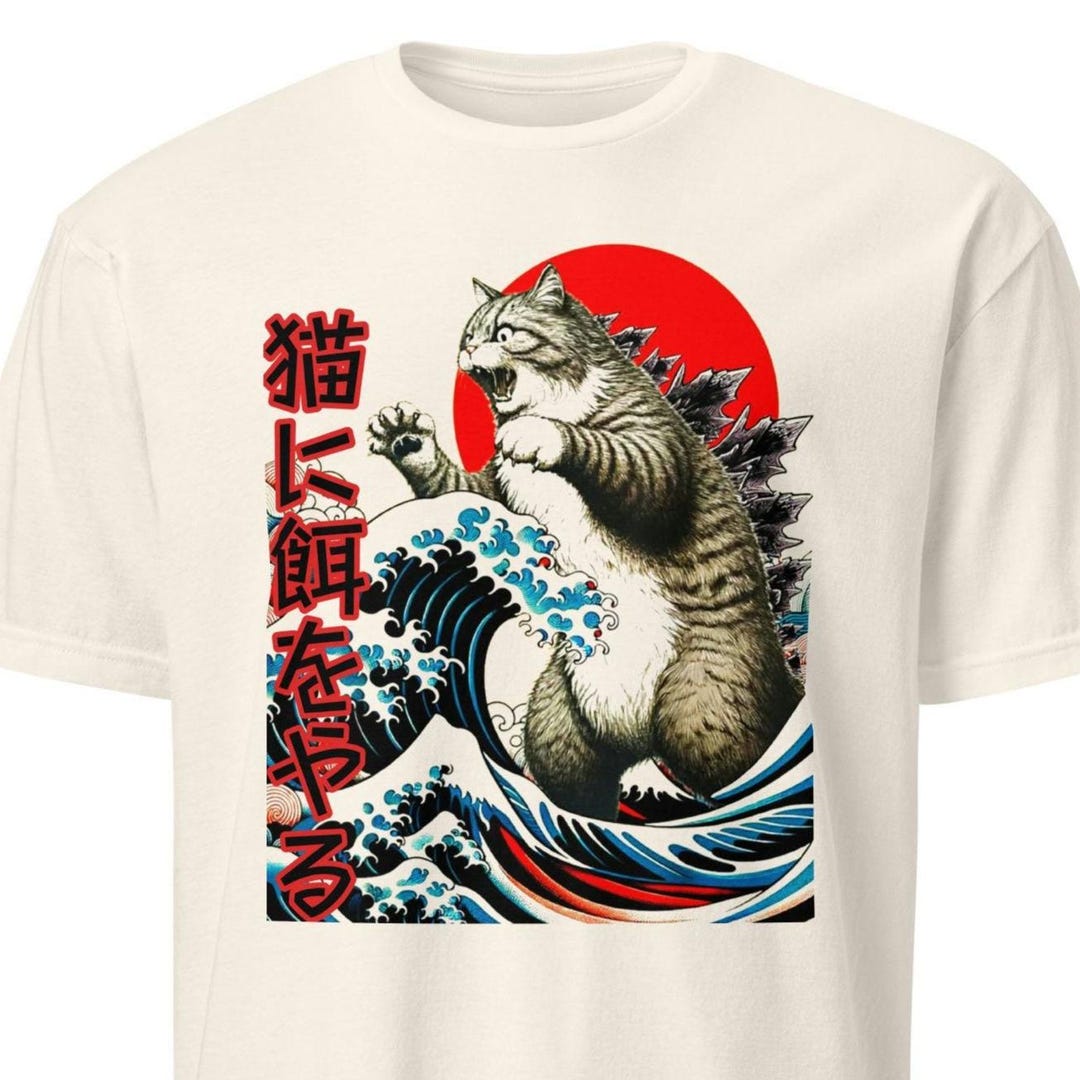Funny Catzilla T-shirt – Japanese Kaiju Cat Art Graphic Tee - Etsy