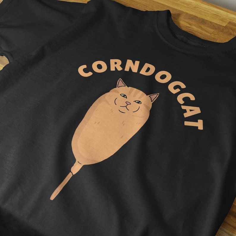 Corndog Cat Meme Unisex T-shirt, Funny Cat Meme T-shirt, Silly Cat Tee ...