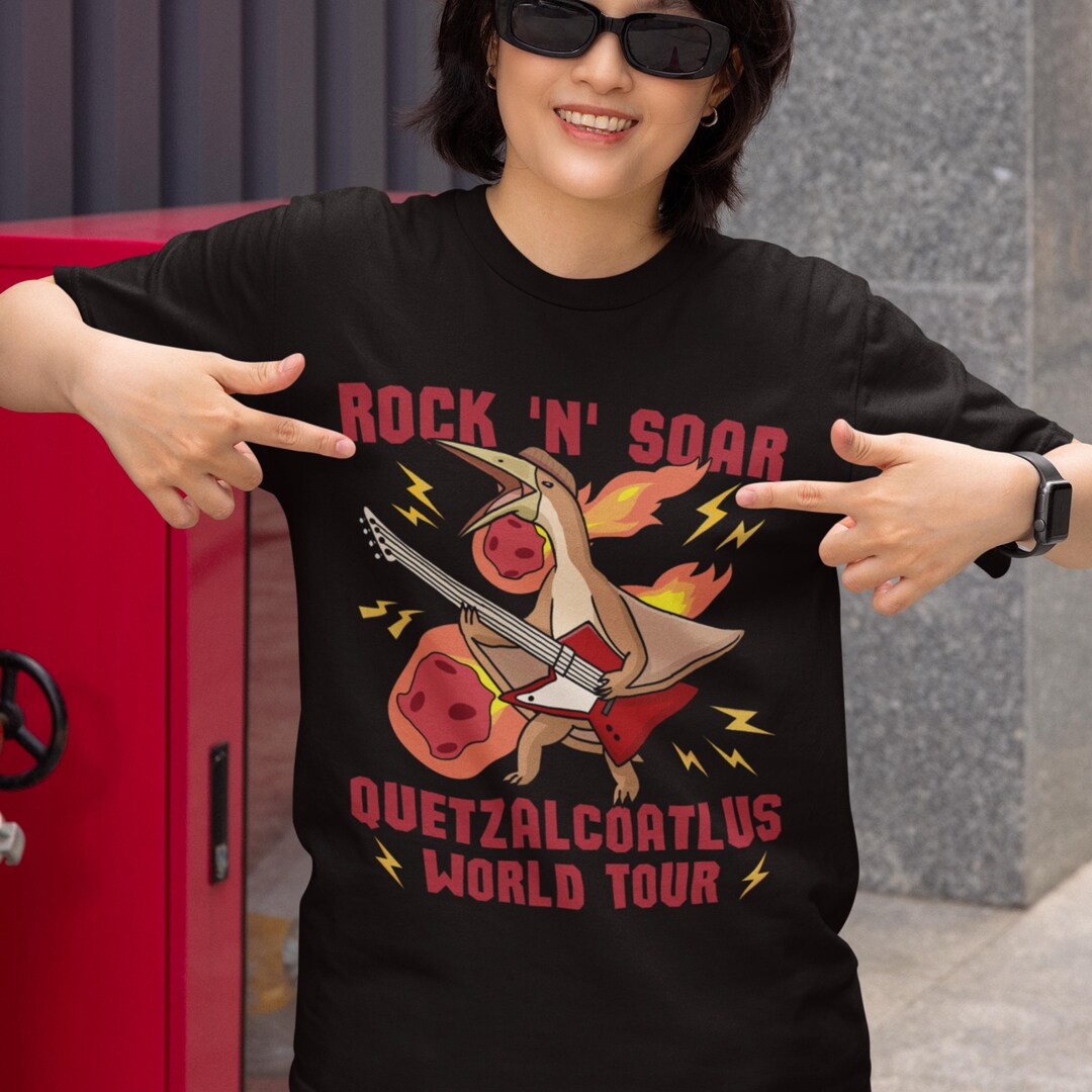 Rock N Soar Quetzalcoatlus Shirt, Funny Dinosaur Band T-shirt ...